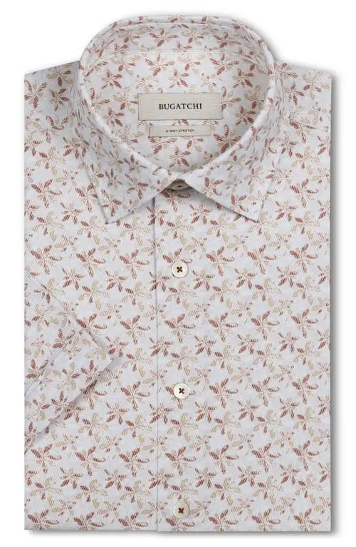 Bugatchi Milo Ooohcotton® Floral Short Sleeve Button-up Shirt - Sienna