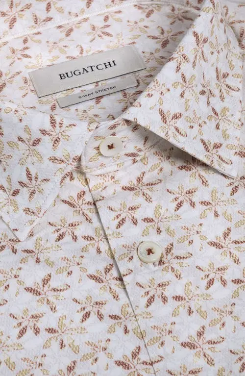 Bugatchi Milo Ooohcotton® Floral Short Sleeve Button-up Shirt - Sienna