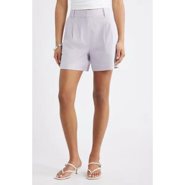 OPEN EDIT Linen Blend Everyday Shorts - Purple Evening