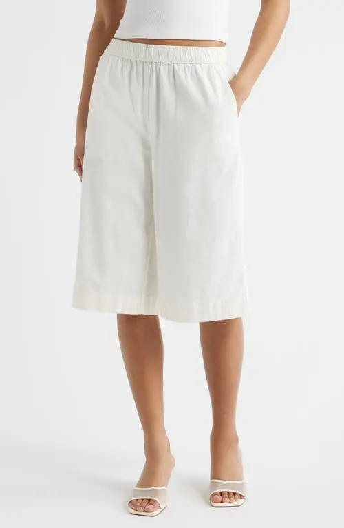 OPEN EDIT Linen Blend Culottes - White