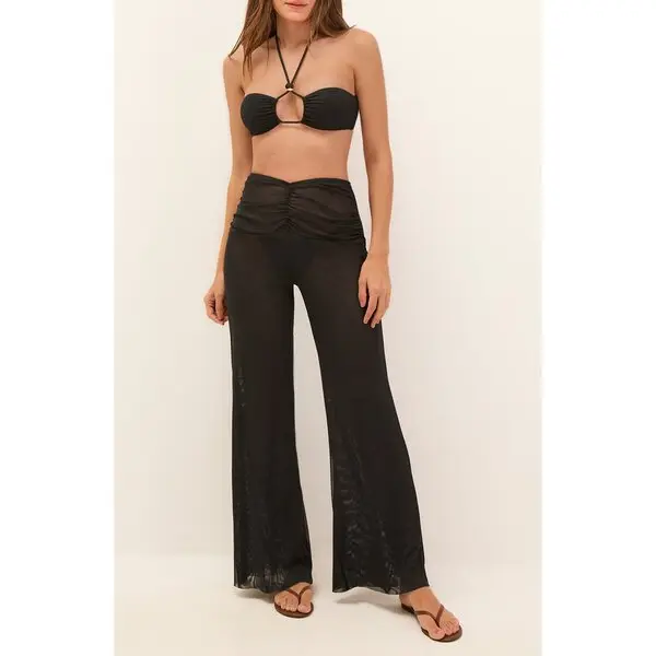 VIX PAULA HERMANNY Saana Sheer Cover-up Pants - Black