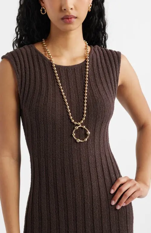 OPEN EDIT Long Ball Chain Pendant Necklace - Gold