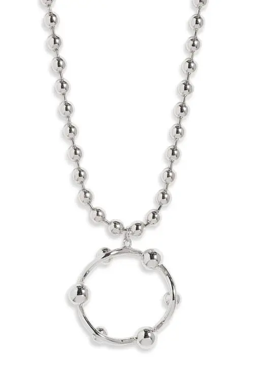 OPEN EDIT Long Ball Chain Pendant Necklace - Silver