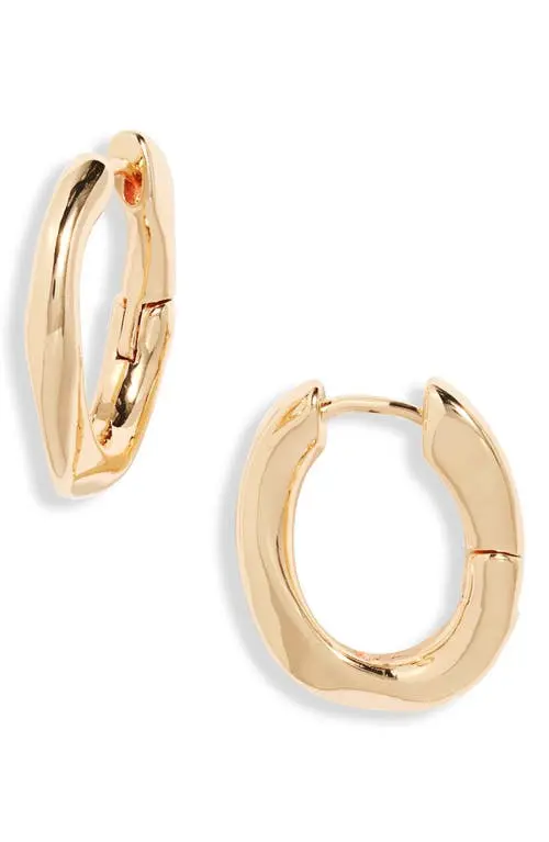OPEN EDIT Curb Link Hoop Earrings - Gold