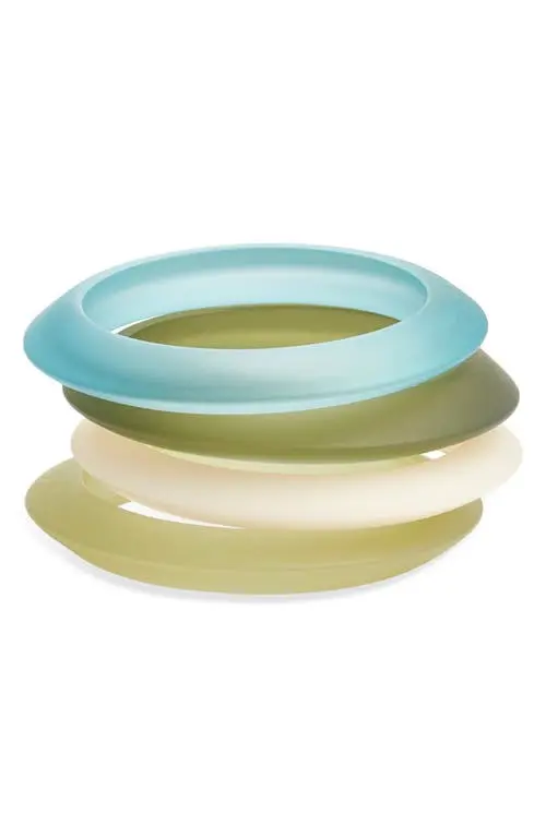 OPEN EDIT Set Of Ombré Resin Bangle Bracelets - Green Ombre