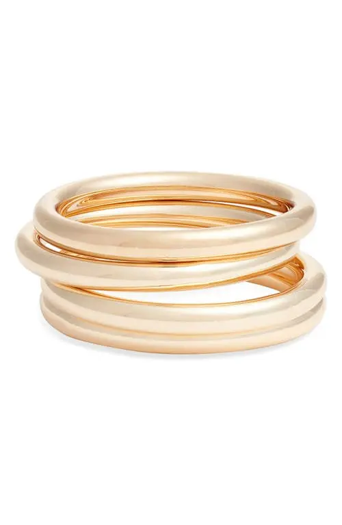 OPEN EDIT Set Of Polished Bangle Bracelets - Gold