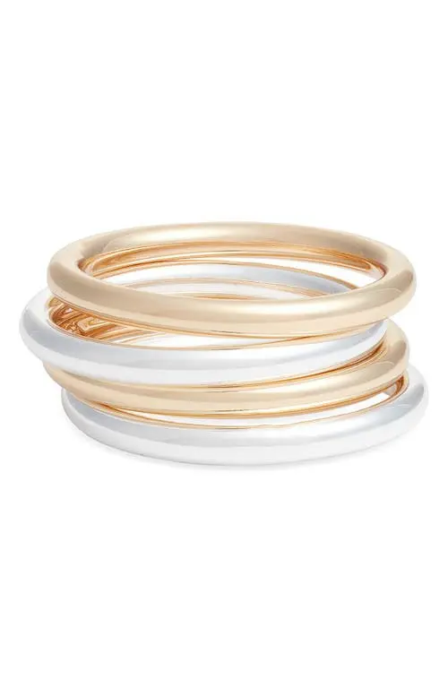 OPEN EDIT Set Of Polished Bangle Bracelets - Goldilver