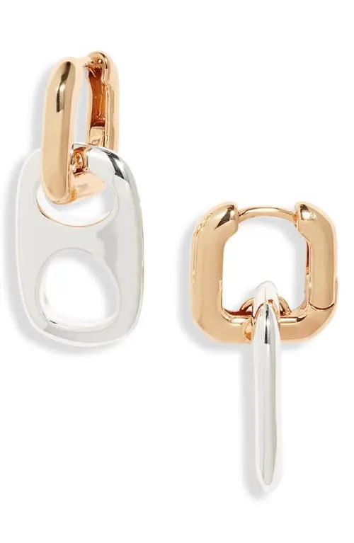OPEN EDIT Drop Hoop Earrings - Silverold
