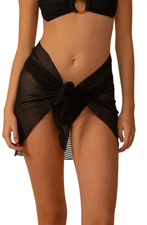 MONTCE Sheer Cover-up Sarong - Black Crochet