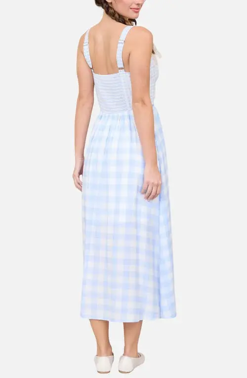 BLU PEPPER Checked Sleeveless Maxi Dress