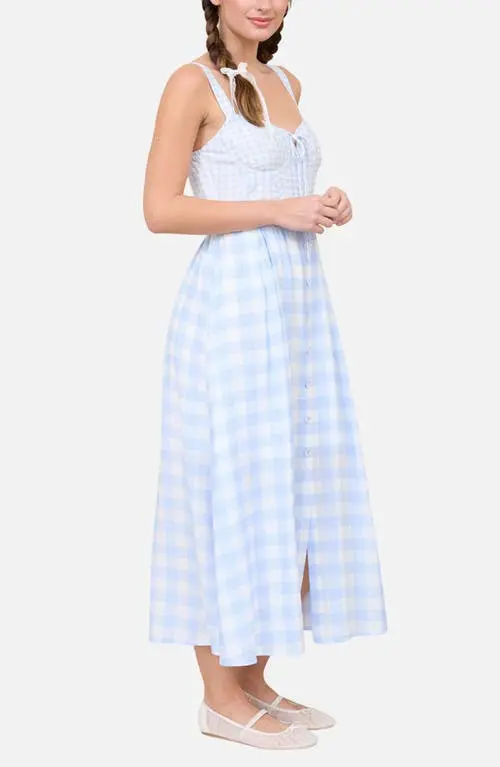 BLU PEPPER Checked Sleeveless Maxi Dress