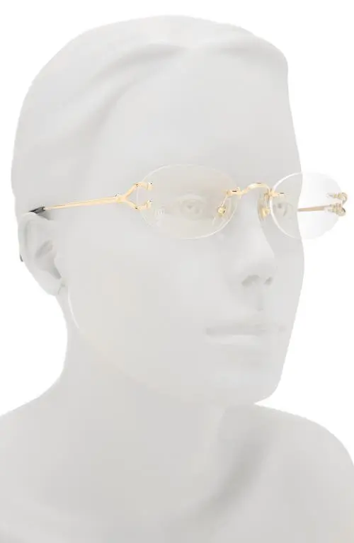 Cartier 52mm Oval Rimless Optical Glasses - Gold
