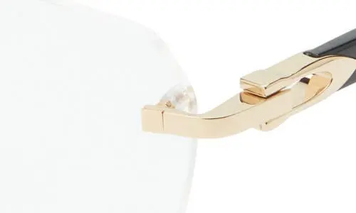 Cartier 54mm Rimless Rectangular Eyeglasses - Gold