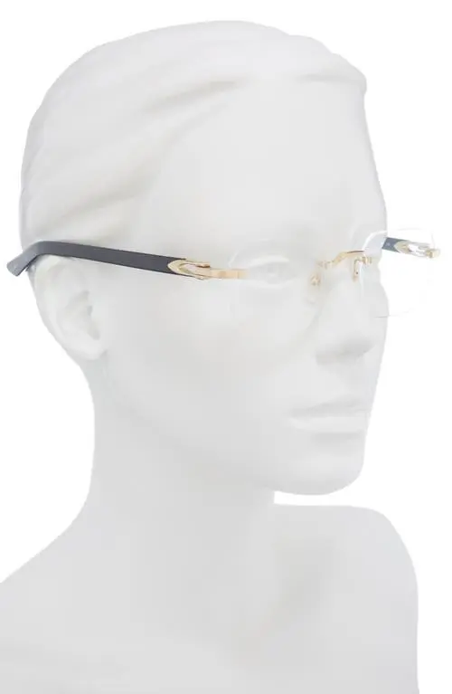 Cartier 54mm Rimless Rectangular Eyeglasses - Gold