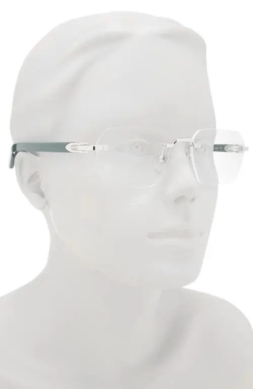 Cartier 54mm Rimless Rectangular Eyeglasses - Silver