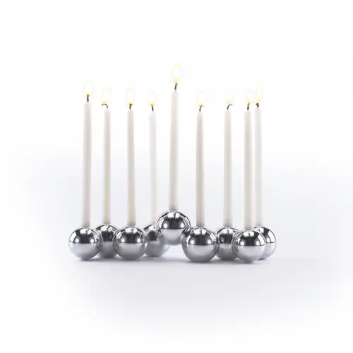 TCHOTCHKE Aluminum Bubble Menorah - Polished