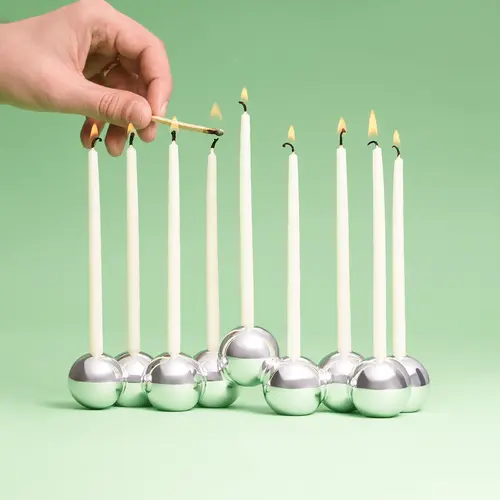 TCHOTCHKE Aluminum Bubble Menorah - Polished