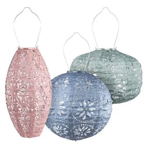 ALLSOP HOME & GARDEN Soji Stella Pastel Multi Shape Solar Lantern 3-pack
