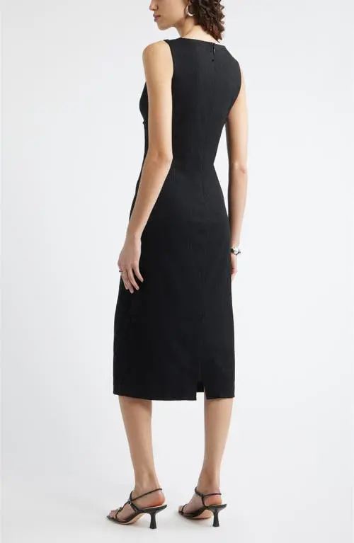Nordstrom Ruched Midi Dress - Black