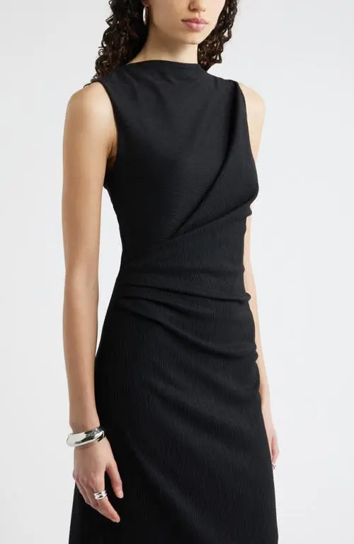 Nordstrom Ruched Midi Dress - Black