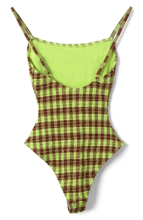 DAMSON MADDER Lilbet Smocked One-piece Swimsuit - Green