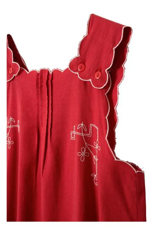 DAMSON MADDER Natalina Embroidered Sleeveless Dress