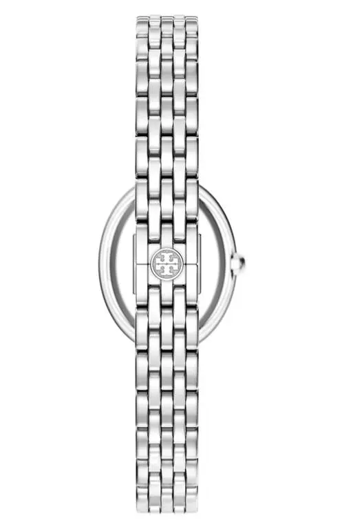 Tory Burch Oval Mother-of-pearl Bracelet Watch - Silver/mint Green