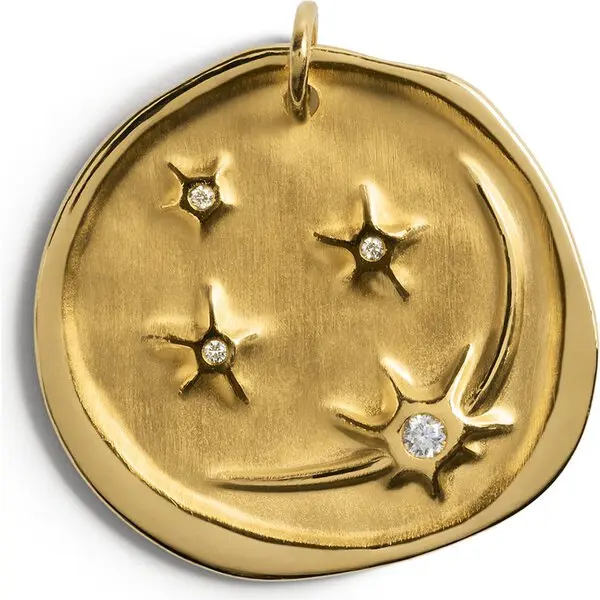 Monica Vinader Cosmic Ancient Coin Lab-grown Diamond Charm - 18k Gold Vermeil