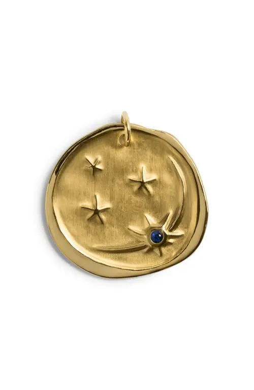 Monica Vinader Cosmic Ancient Coin Charm - 18k Gold Vermeil/sapphire
