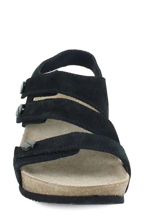 Munro Del Mar Sandal - Black Lizard Suede