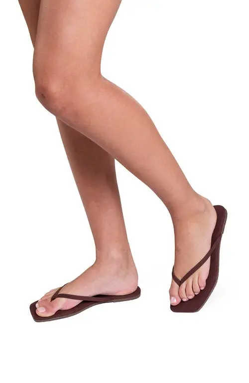 Tkees Lily Square Toe Flip Flop - Bourbon
