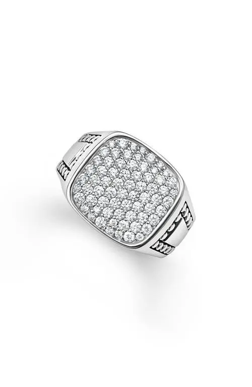 Lagos Anthem Pave Diamond Signet Ring