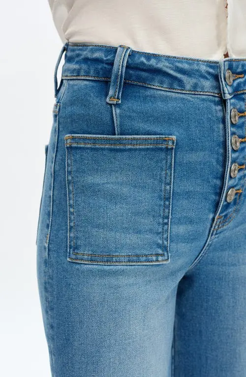 BAYEAS Orson Exposed-button Wide Leg Jeans