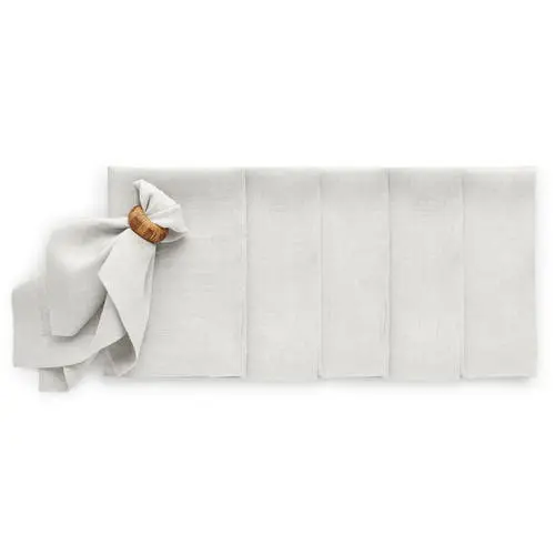 Solino Home Linen Dinner Napkins Set Of 6, 20 X 20 Inch For Dining Table - Light Flax