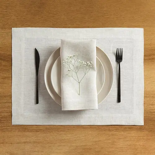 Solino Home Linen Dinner Napkins Set Of 6, 20 X 20 Inch For Dining Table