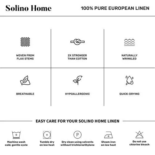 Solino Home Linen Dinner Napkins Set Of 6, 20 X 20 Inch For Dining Table