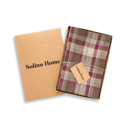 Solino Home Linen Dinner Napkins Set Of 4, 20 X 20 Inch For Dining Table
