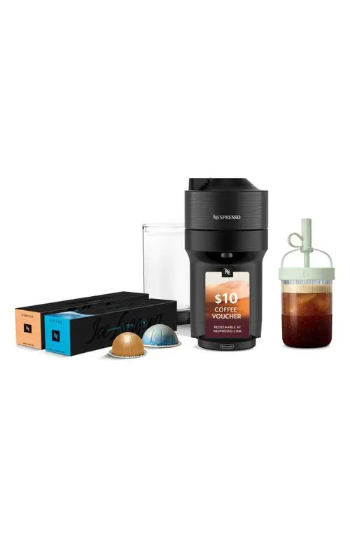 NESPRESSO Vertuo Pop+ Coffee Machine & Iced Coffee Bundle - Black