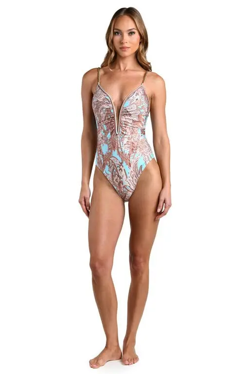 L'Agence Paisley One-piece Swimsuit