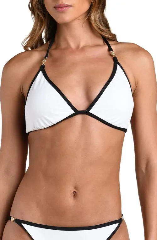 L'Agence Underwire Triangle Bikini Top - White