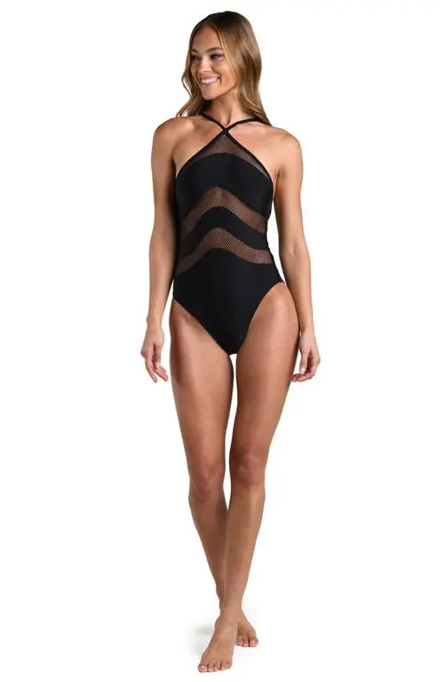 L'Agence Gabriell Mesh Inset One-piece Swimsuit