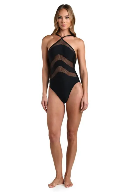 L'Agence Gabriell Mesh Inset One-piece Swimsuit
