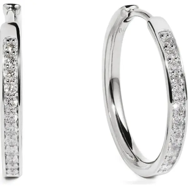 Monica Vinader Essential Lab Grown Diamond Hoop Earrings - Sterling Silver/diamond