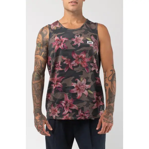 VAST Aqua Terra Floral Blend Performance Tank - Camo