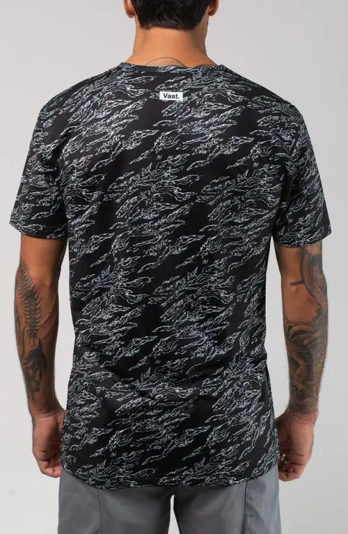 VAST Aqua Terra Shadow Camo Tech Performance T-shirt - Black