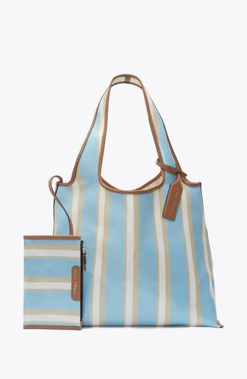 3.1 Phillip Lim Dual Stripe Market Tote - Blue-pink Multi