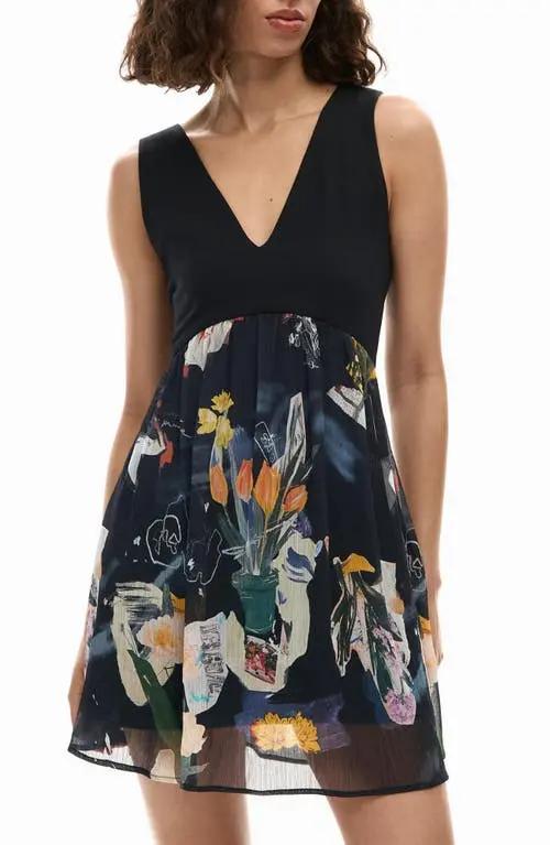 Desigual Floral Print Mini Dress
