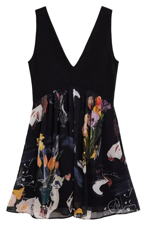 Desigual Floral Print Mini Dress