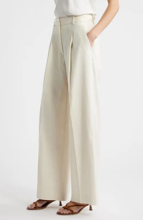 Nordstrom Pleated Linen Blend Wide Leg Pants