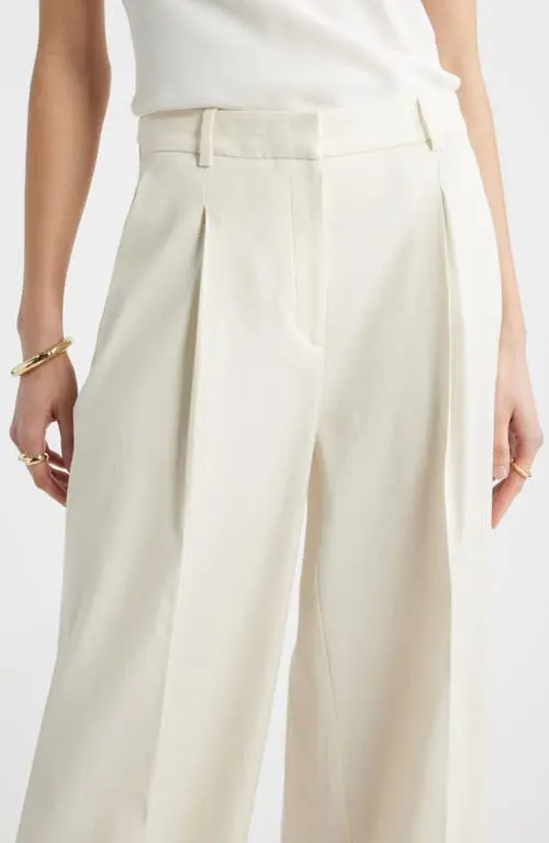 Nordstrom Pleated Linen Blend Wide Leg Pants